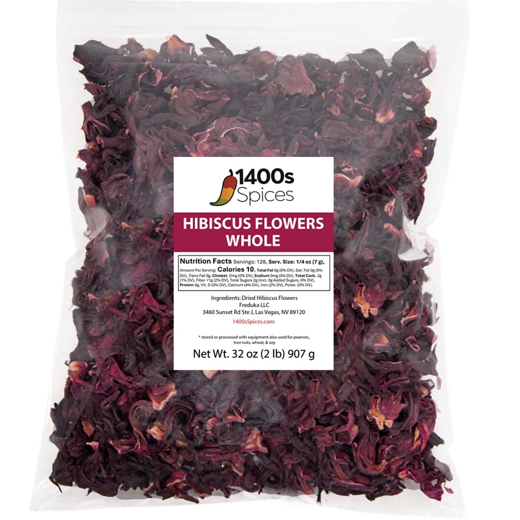 1400s Spices 2lb Dried Whole Hibiscus Flowers Flor de Jamaica for ...