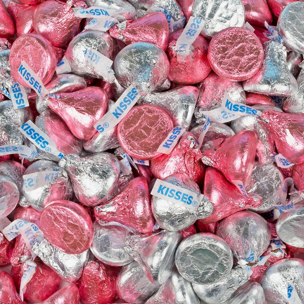 Just Candy Bulk Candy, Pink and Silver Foil Wrapped Chocolate, Approx ...