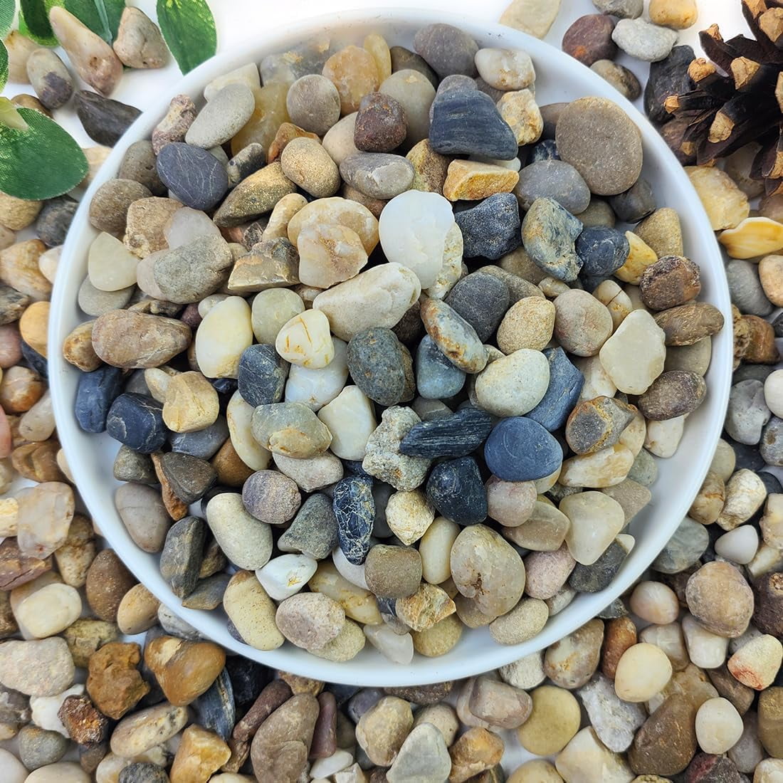 2lbs Natural River Rocks for Plants, 3/8" Aquarium Gravel Decorative ...