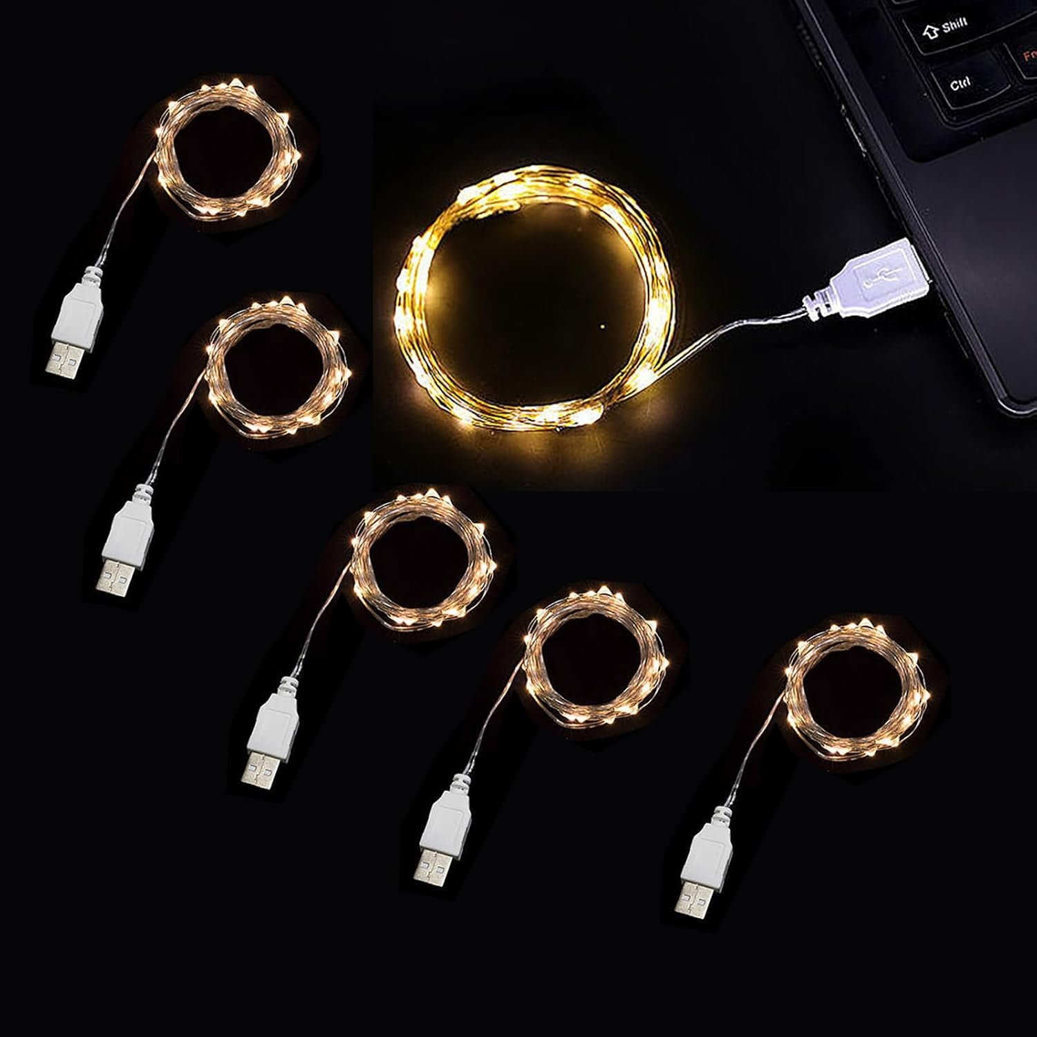 2m 20 LEDs Fairy String Lights, USB String Light for Desk Office ...