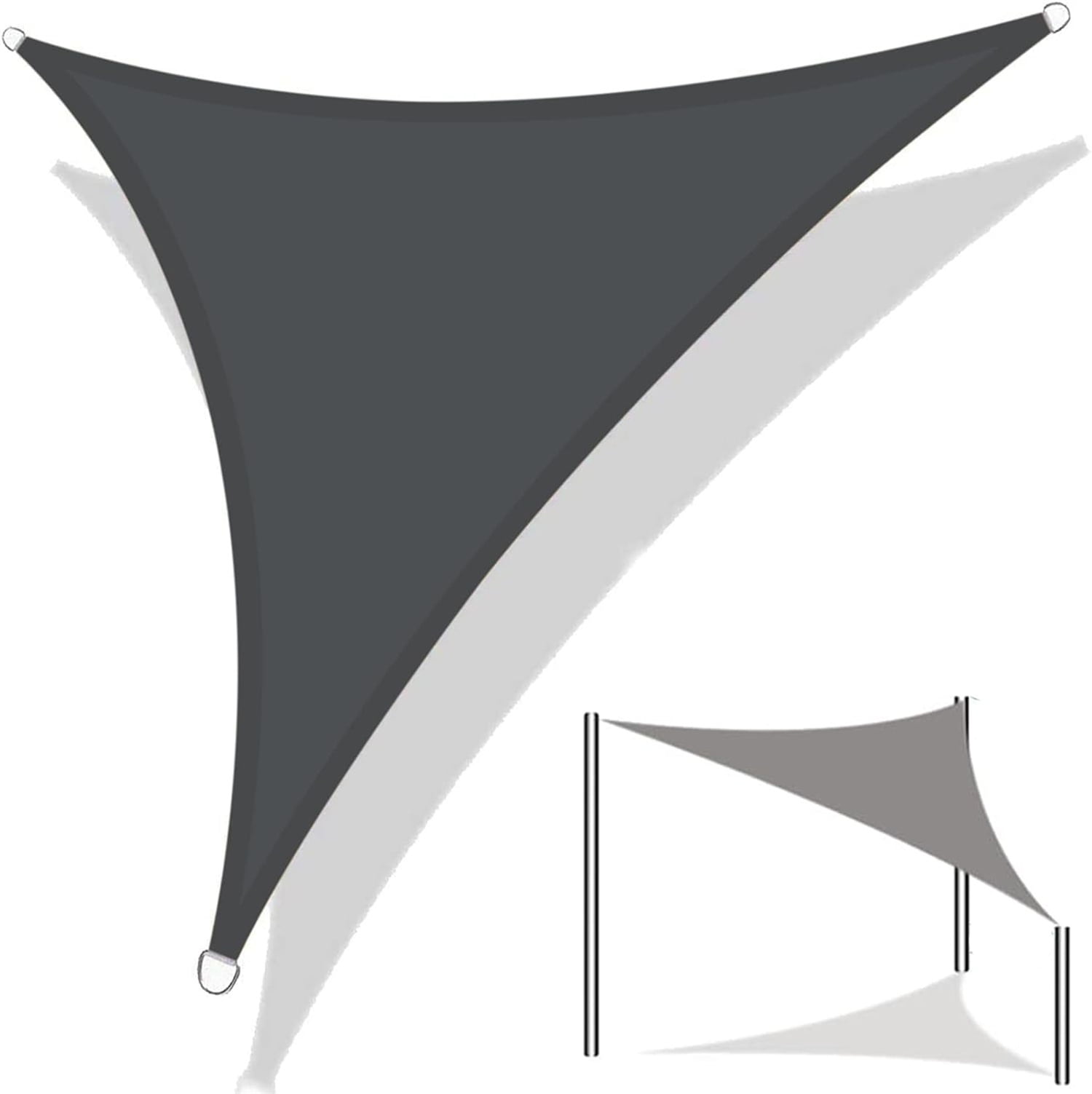 2m/6.56ft Waterproof Sun Shade Sail,Bexikou Right Triangle Shade Cover ...