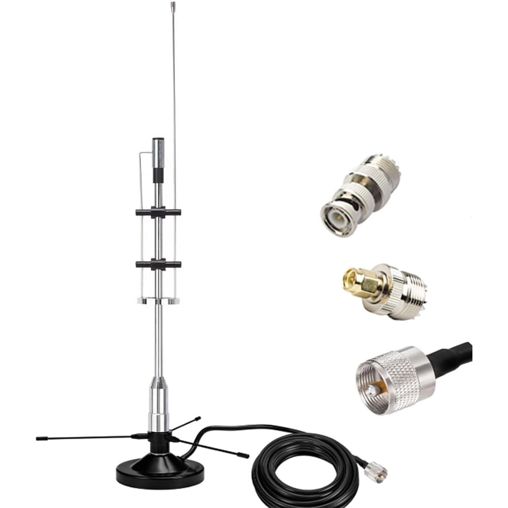 2m 70cm GMRS Antenna, Outdoor Indoor Desktop Police Scanner Antenna for ...