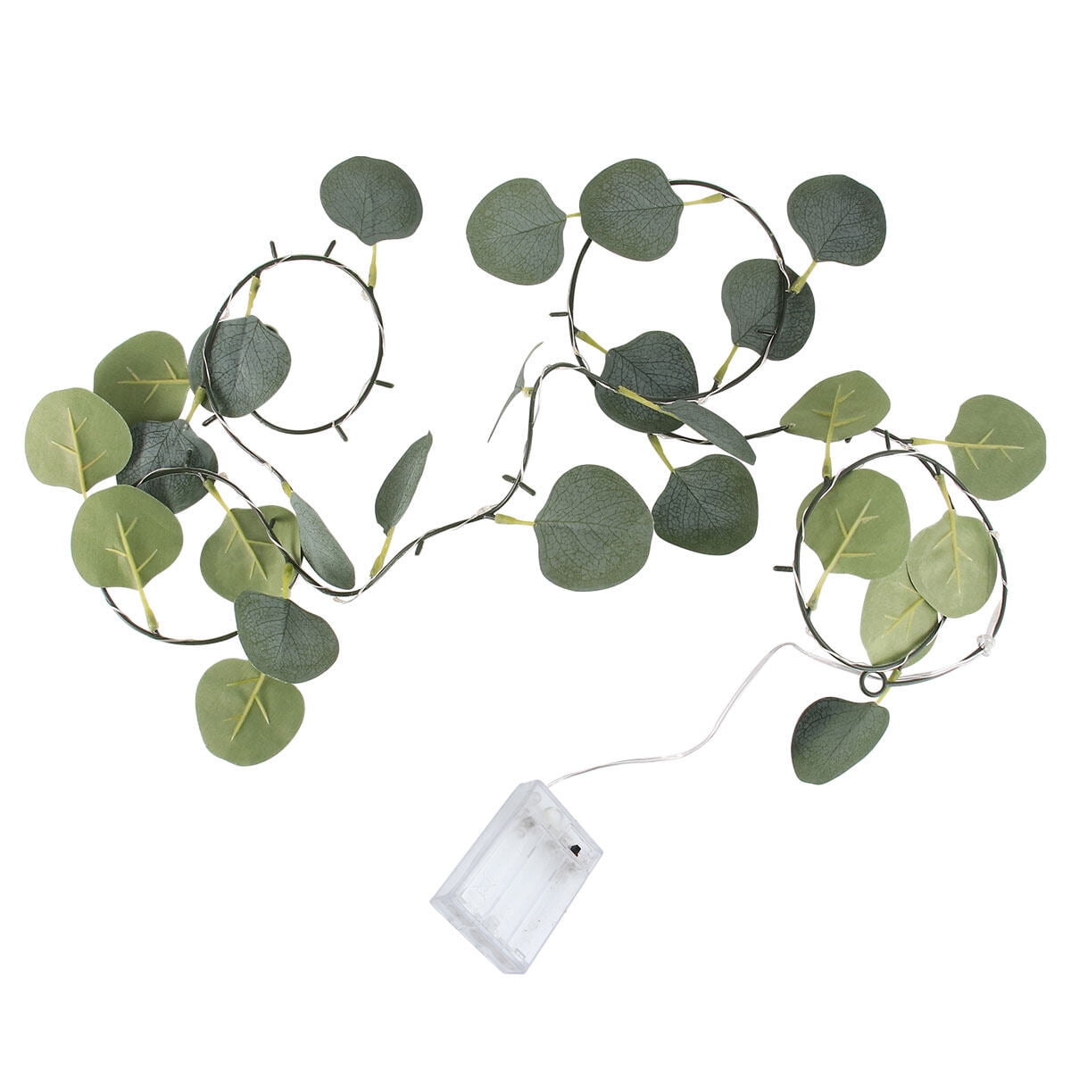 2m Artificial Eucalyptus Leaves Light String 20-LED Vine Fairy Light No ...