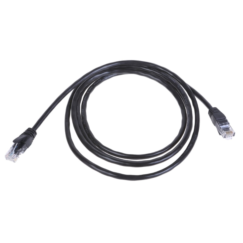 2m Black Ethernet Cable Fast & Reliable Internet Connections Solid Flat ...