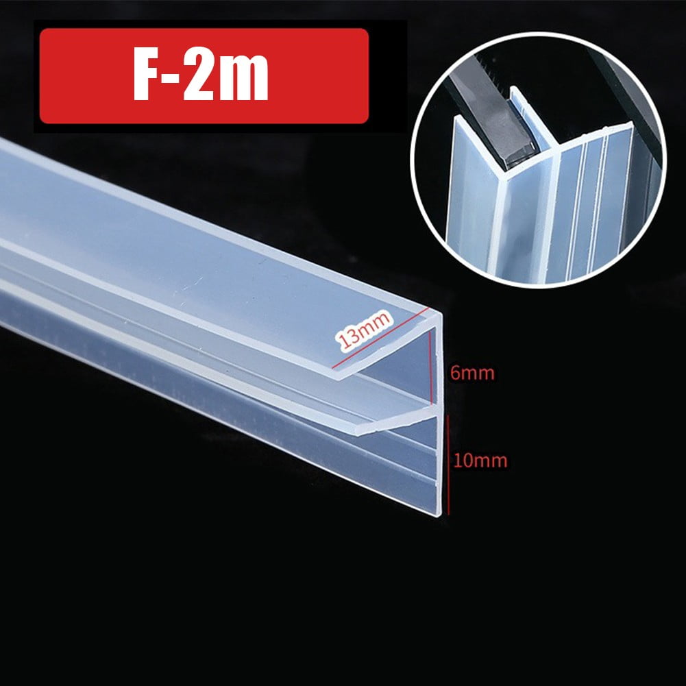 2m F Shape Bath Shower Screen Door Seal Strip For Glass Thickness 6mm