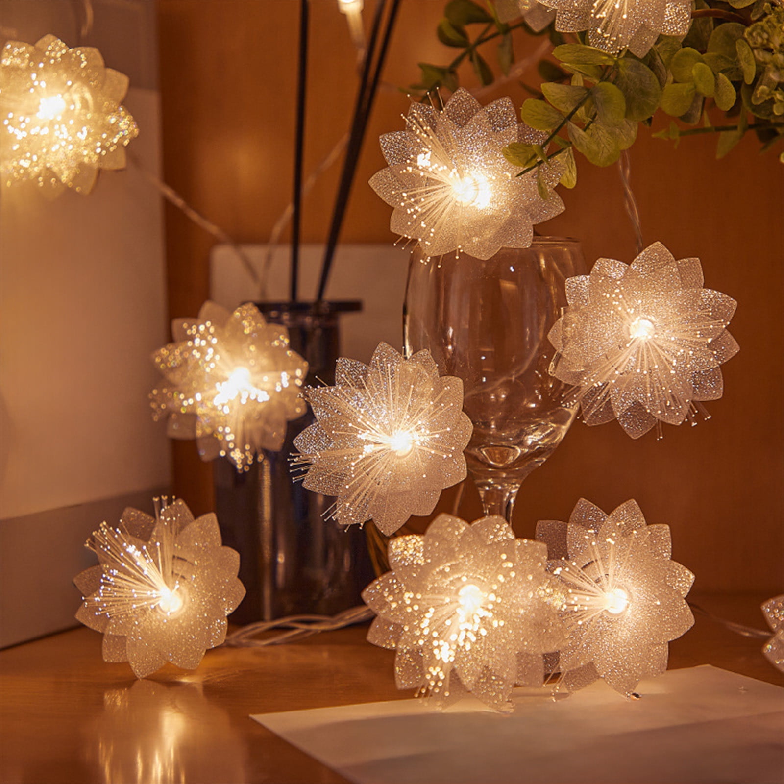 2m LED Flower String Lights 10 Lights Battery Powered Indoor Outdoor ...