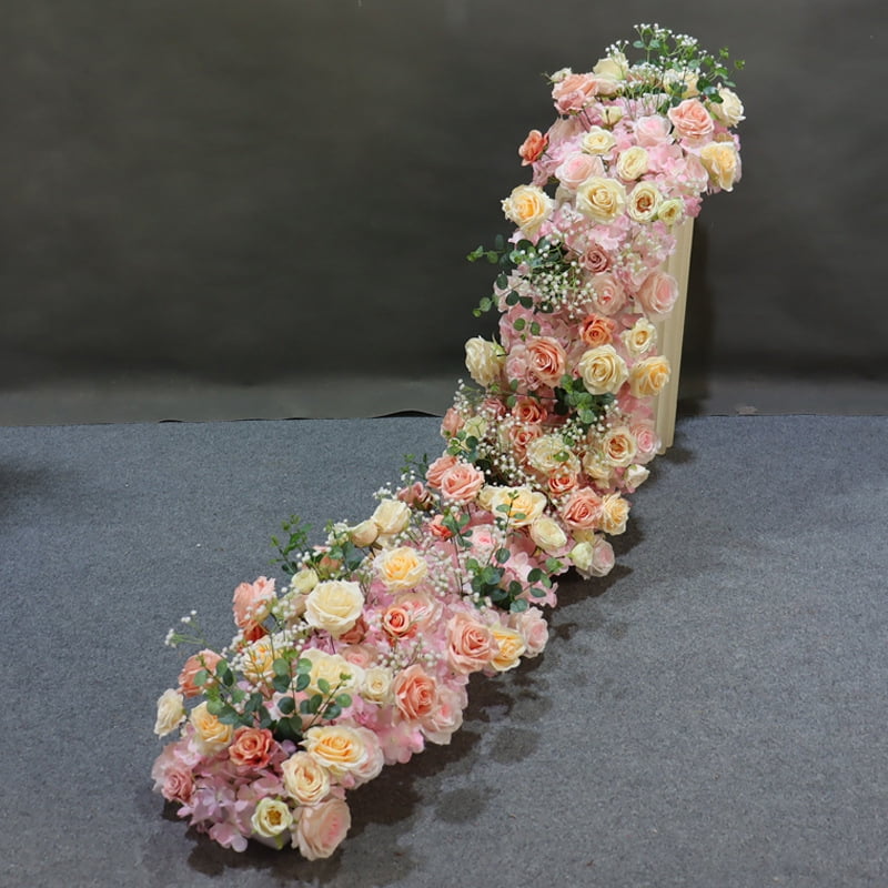 2m Luxury Runners Artificial Flower Row Table Centerpiece Wedding Rose ...