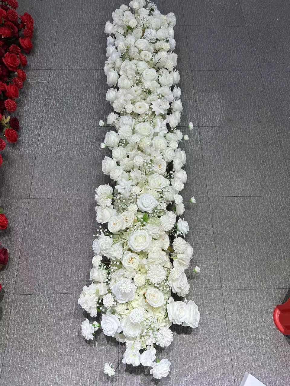 2m Luxury Runners Artificial Flower Row Table Centerpiece Wedding Rose ...