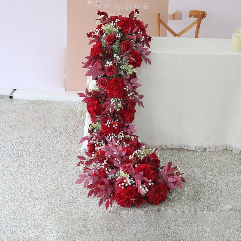 2m Luxury Runners Artificial Flower Row Table Centerpiece Wedding Rose ...