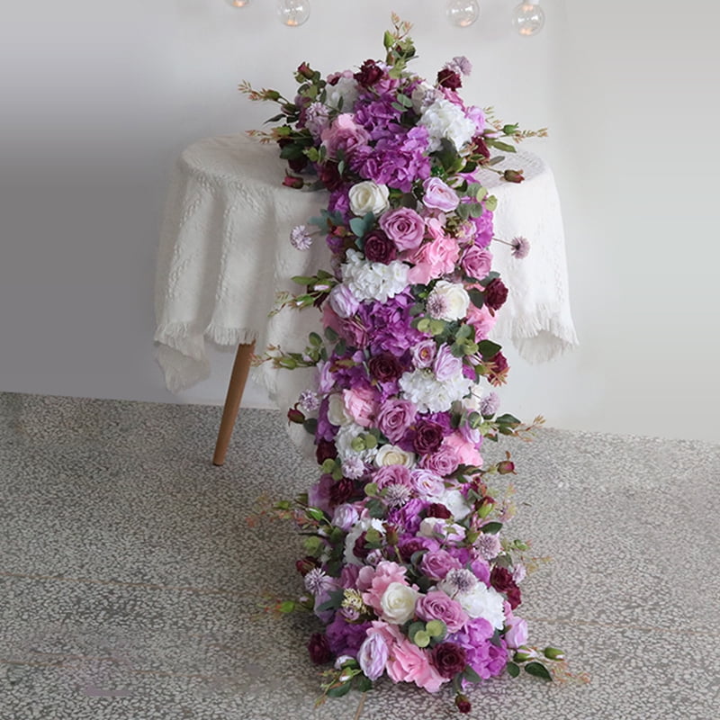 2m Luxury Runners Artificial Flower Row Table Centerpiece Wedding Rose ...