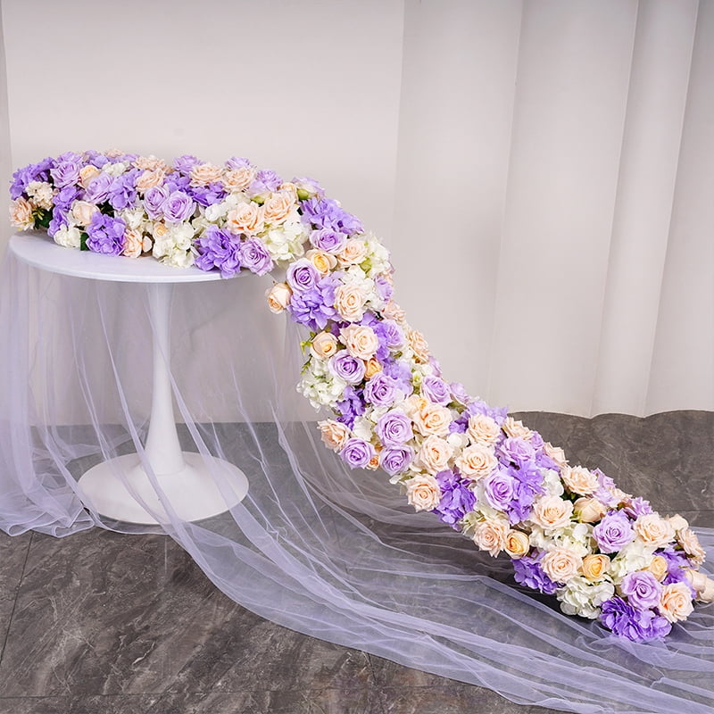 2m Luxury Runners Artificial Flower Row Table Centerpiece Wedding Rose ...
