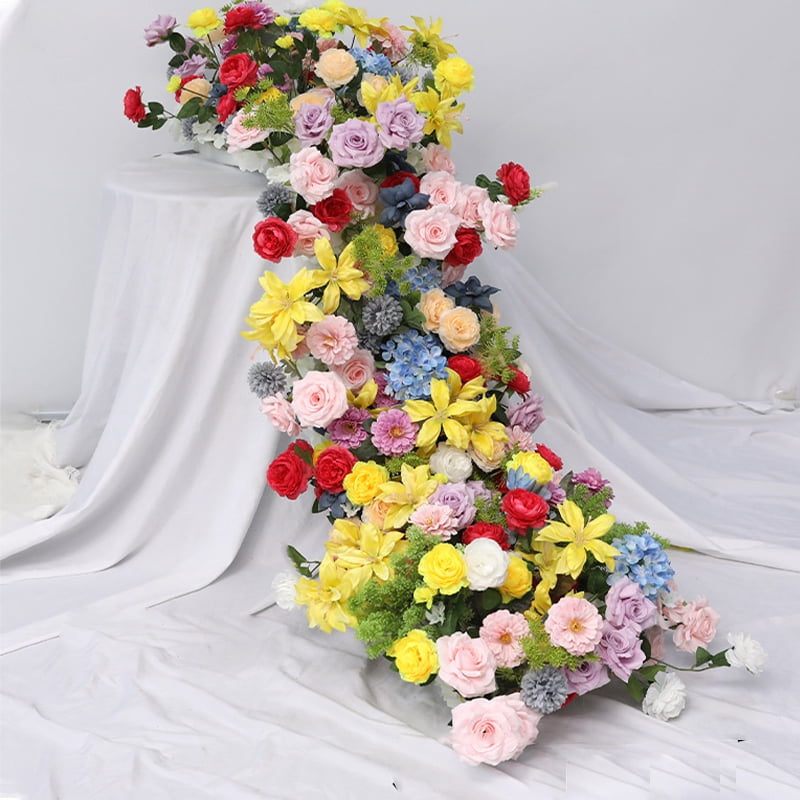 2m Luxury Runners Artificial Flower Row Table Centerpiece Wedding Rose ...