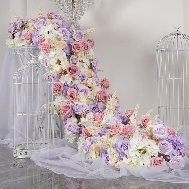 2m Luxury Runners Artificial Flower Row Table Centerpiece Wedding Rose ...
