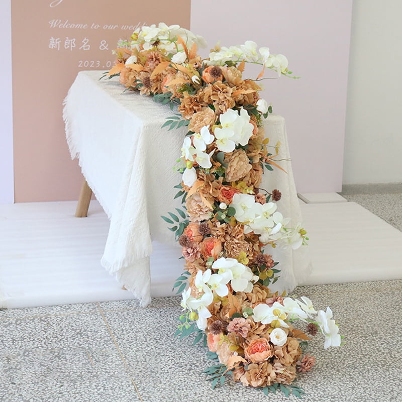 2m Luxury Runners Artificial Flower Row Table Centerpiece Wedding Rose ...