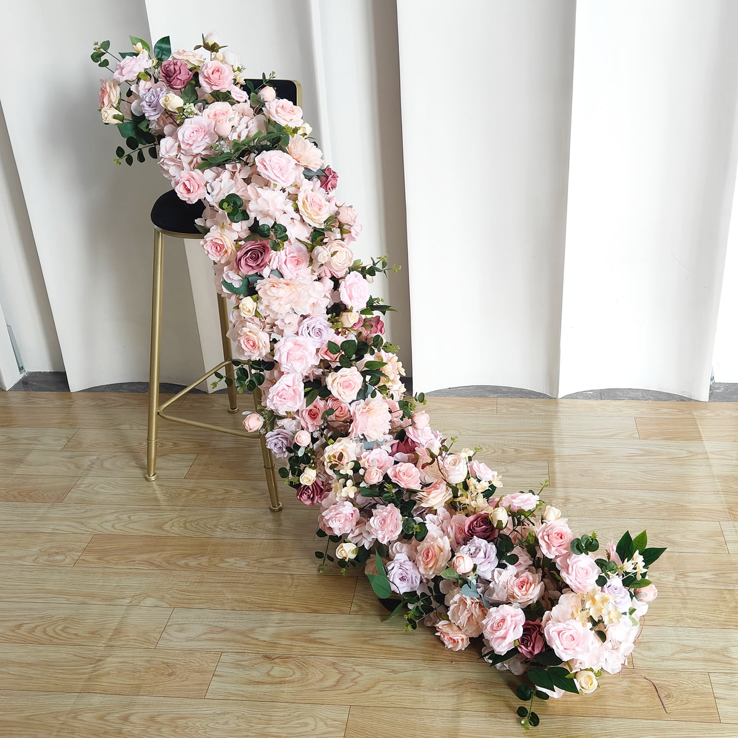2m Luxury Runners Artificial Flower Row Table Centerpiece Wedding Rose ...