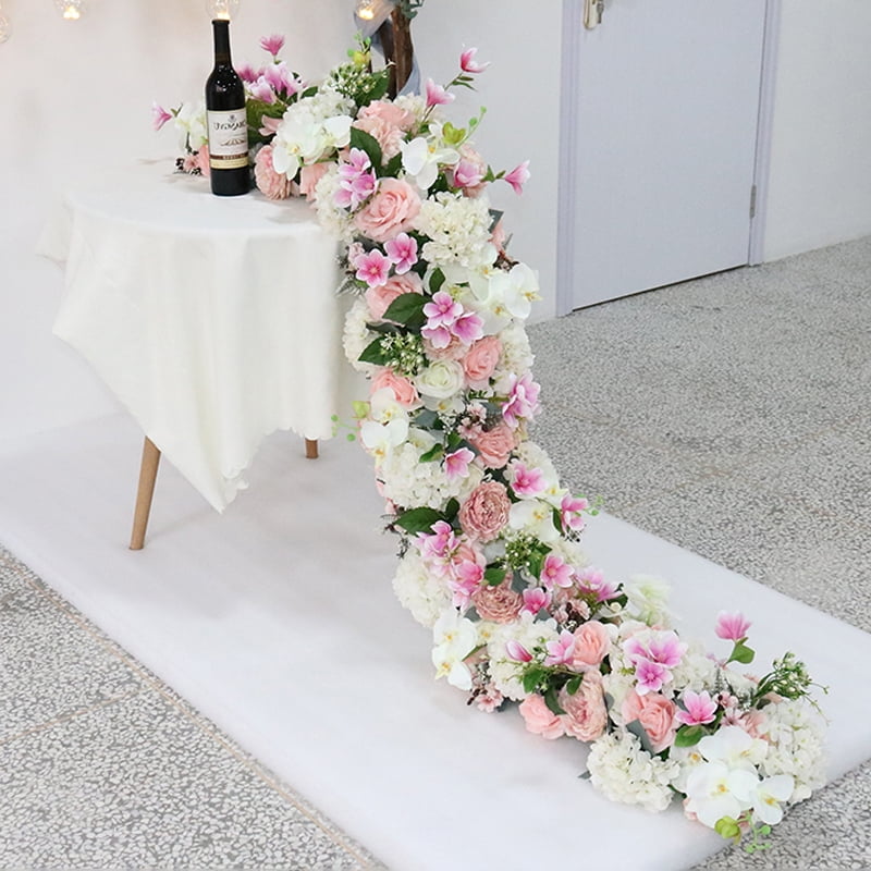 2m Luxury Runners Artificial Flower Row Table Centerpiece Wedding Rose ...