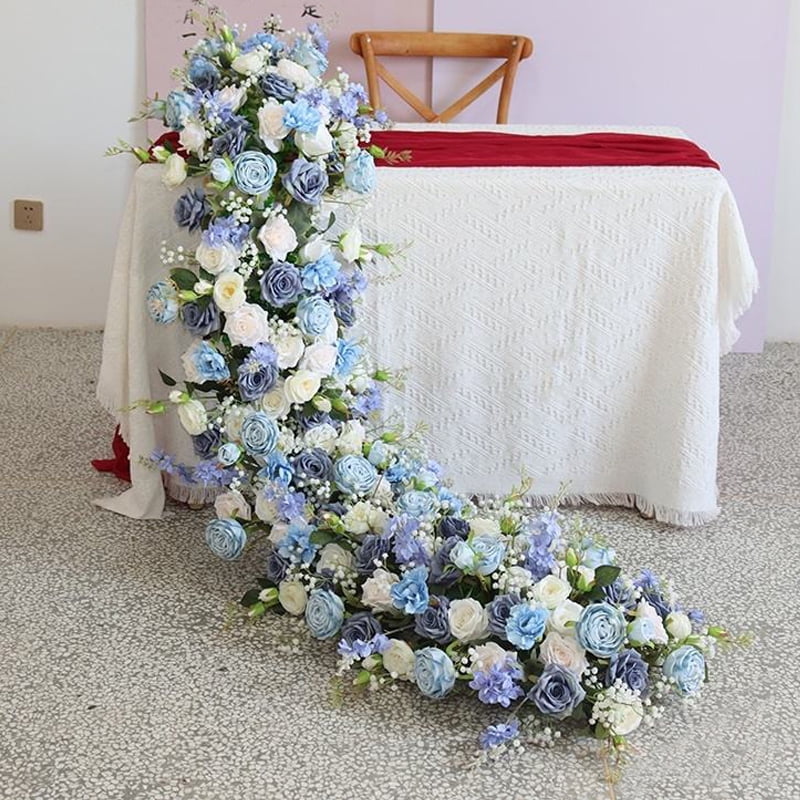 2m Luxury Runners Artificial Flower Row Table Centerpiece Wedding Rose ...