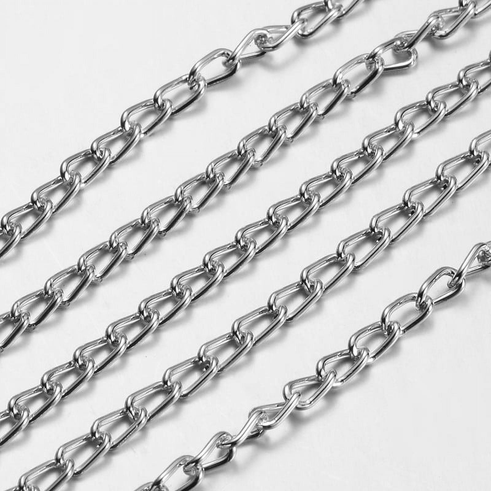 2m Oxidated Aluminium Twisted Chains Curb Chains Unwelded Silver 3.5 ...