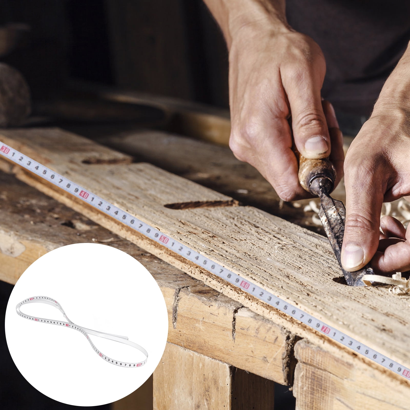 SEWCHICS White Steel Miter Track Tape For Counters Accurate Measurement ...