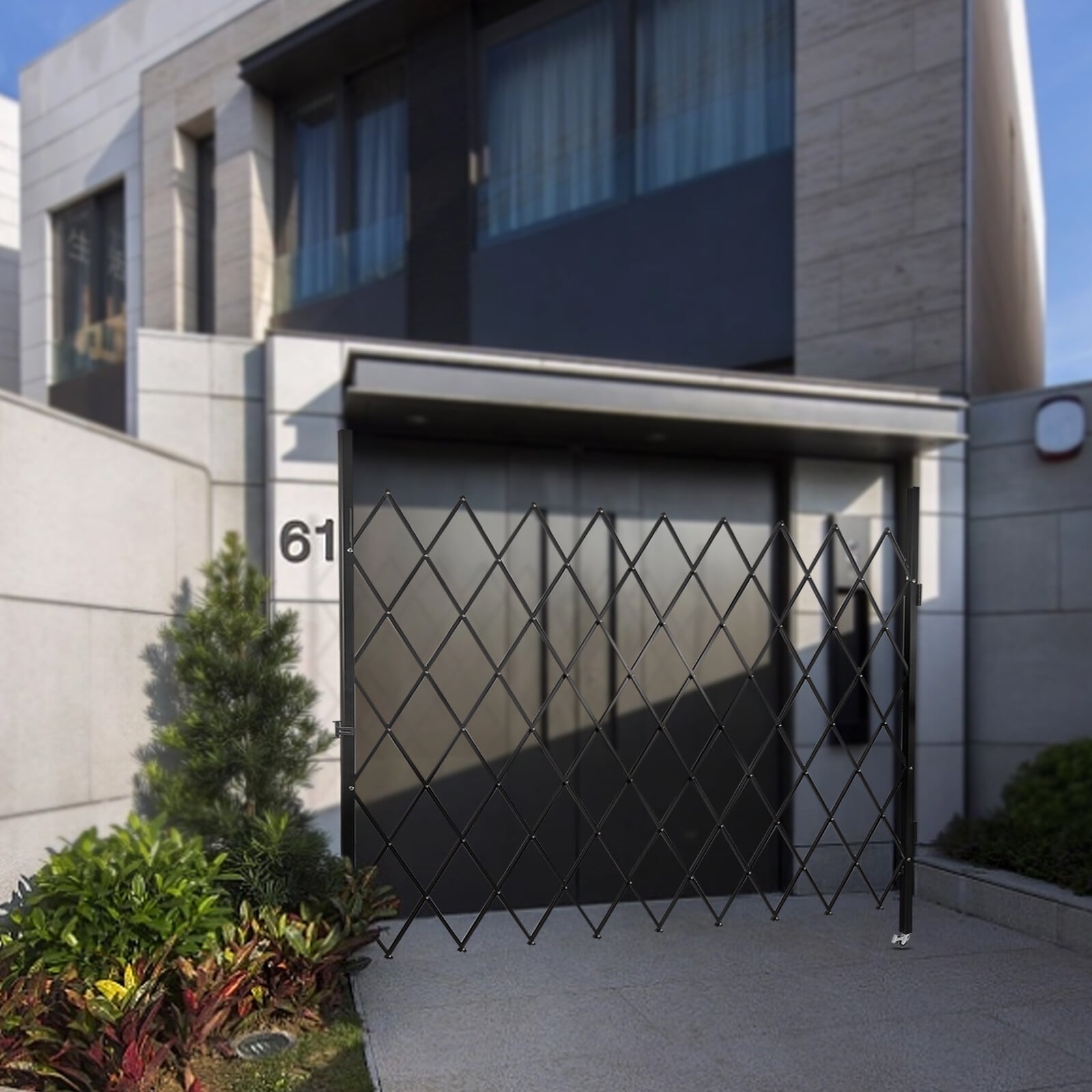 2m Single Folding Security Gate Rolling Door Gate 7.22'H x 7.5'W Fold ...