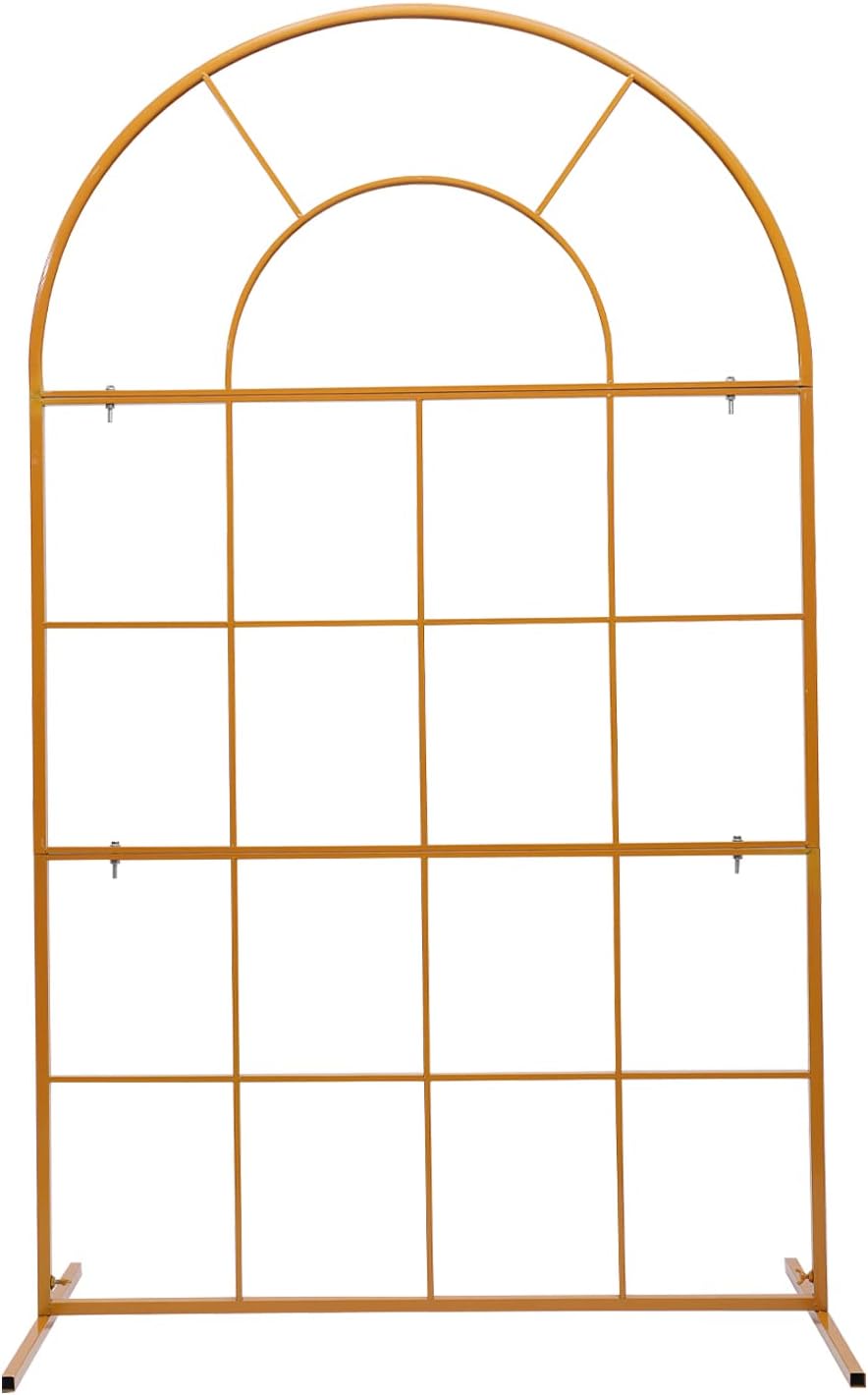 2m Stable Golden Wedding Arch Backdrop Iron Metal Arch Flower Stand ...