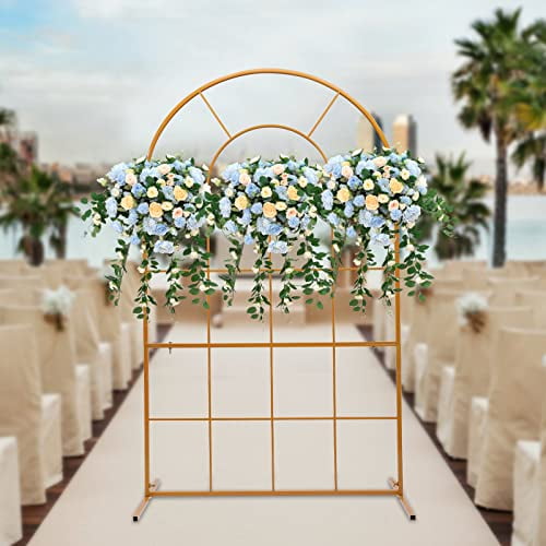 2m Stable Golden Wedding Arch Backdrop Iron Metal Arch Flower Stand ...