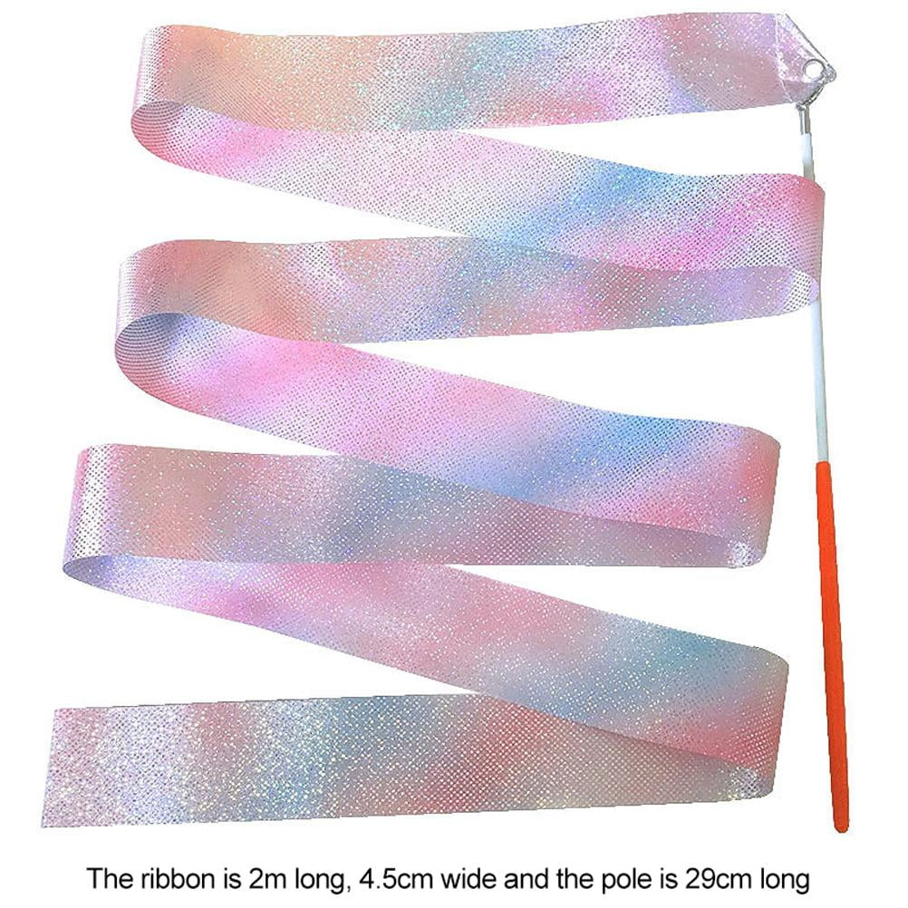 2meter Kids Dancing Gymnastics Silk Band Wands Glittering Rhythmic ...