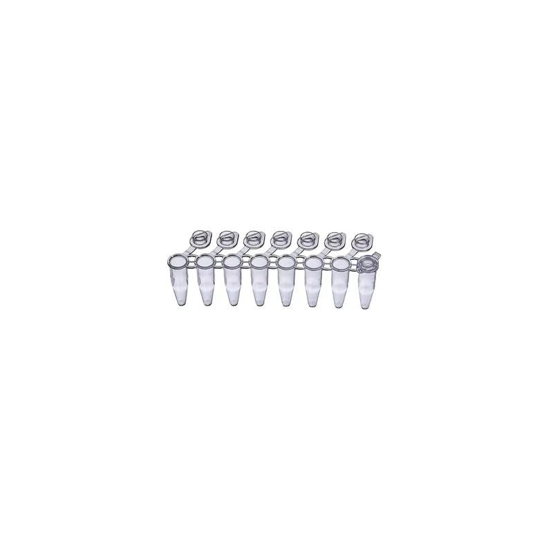 .2ml 8-Well PCR Strip Tubes, U, Hinged Flat Caps Attached, 120 Strips ...