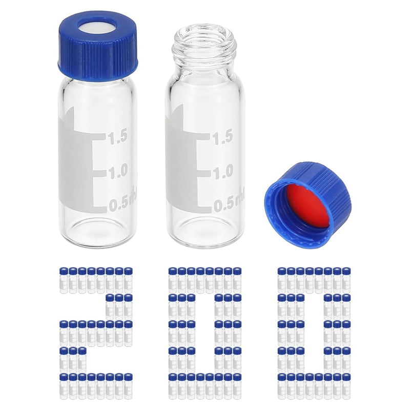2ml Autosampler Vial, HPLC/ Vials 9-425 Lab Clear Vials Sample Vial Screw Cap Writing Patch ...
