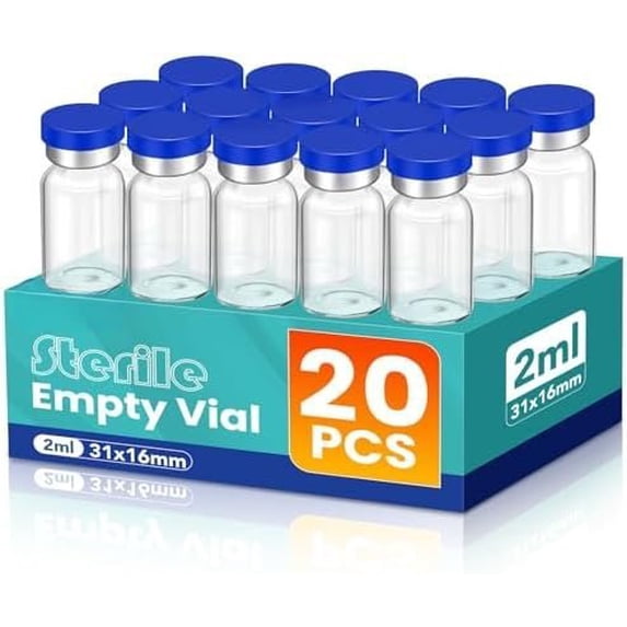 2ml Sterile Vials with Self Injection Port and Sealing Cap, Glass ...