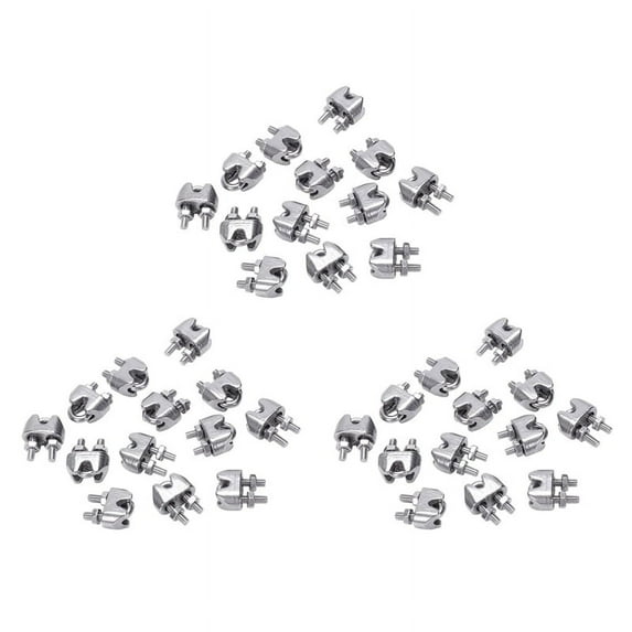 2mm 1/16 Inch Stainless Steel Wire Rope Cable Clamp Fastener 36Pcs ...