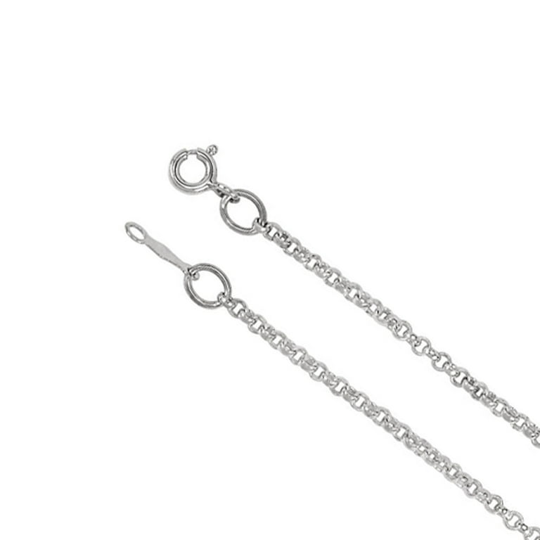 online store 2mm, 14k White Gold Solid Rolo Chain Necklace, 16 Inch