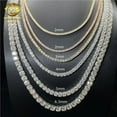 2mm 16-inch S925 silver moissanite tennis chain, simple silver necklace ...