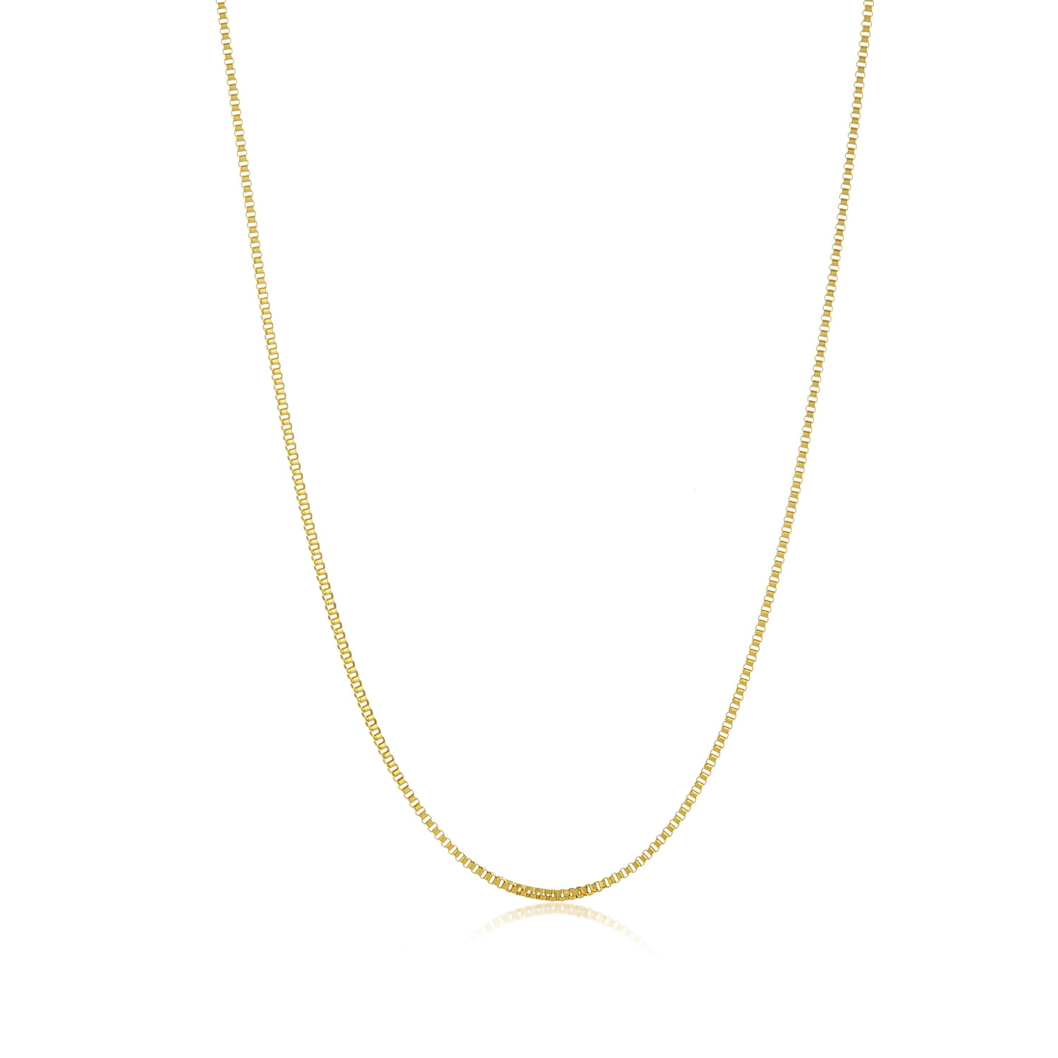 2mm 24k Yellow Gold Plated Stainless Steel Square Box Chain Necklace ...