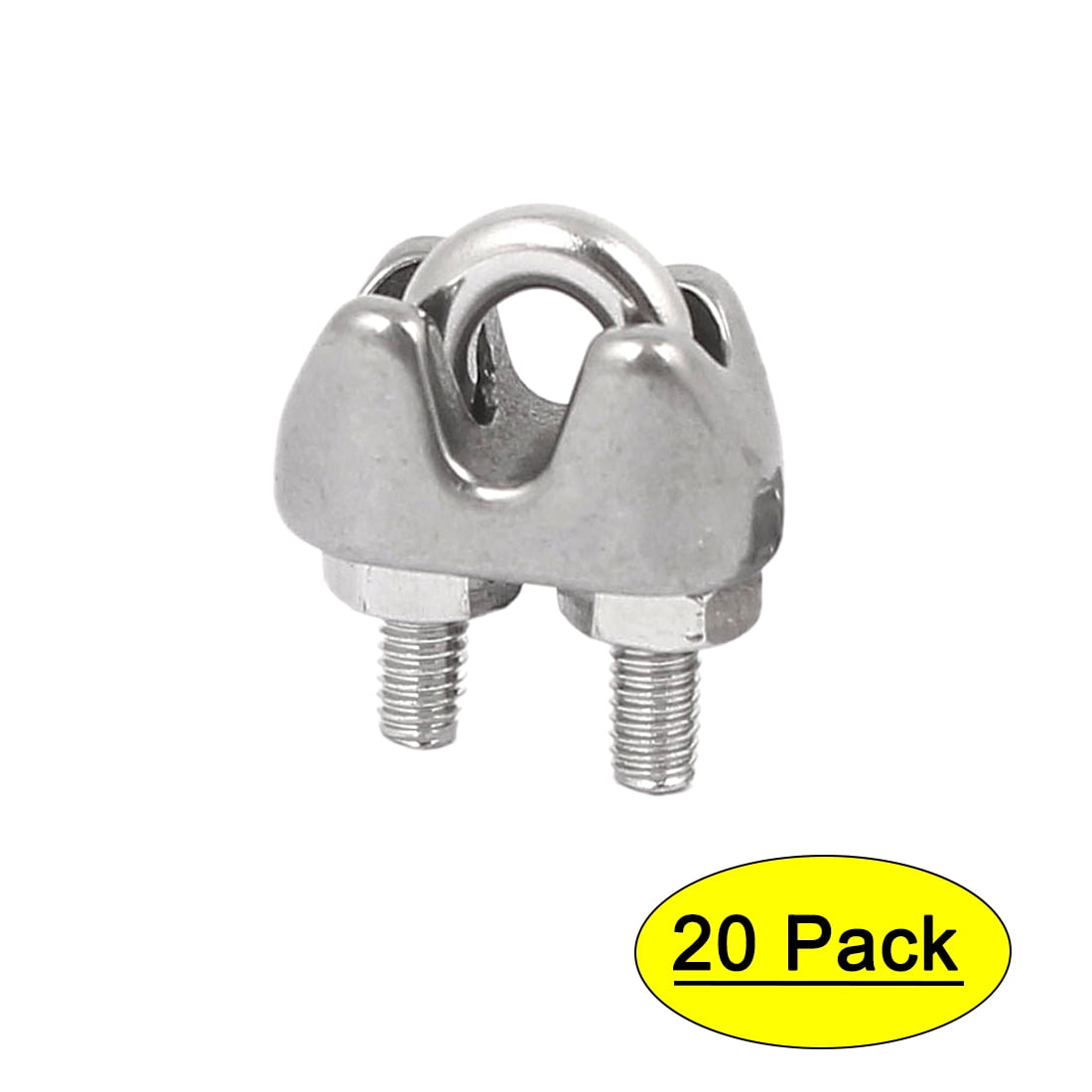 2mm 304 Stainless Steel Wire Ropes Cable Clip Clamp Silver Tone 20pcs ...