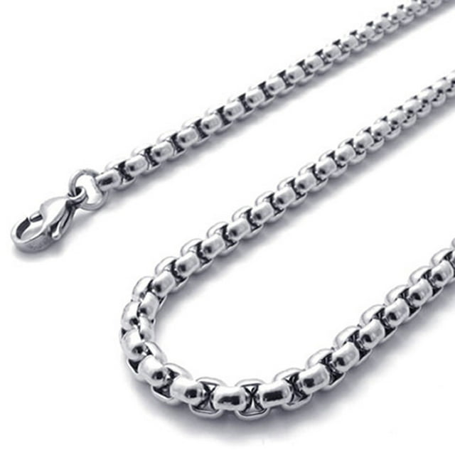2mm-5mm 16"-40" Silver or Black Stainless Steel Square Rolo Chain ...