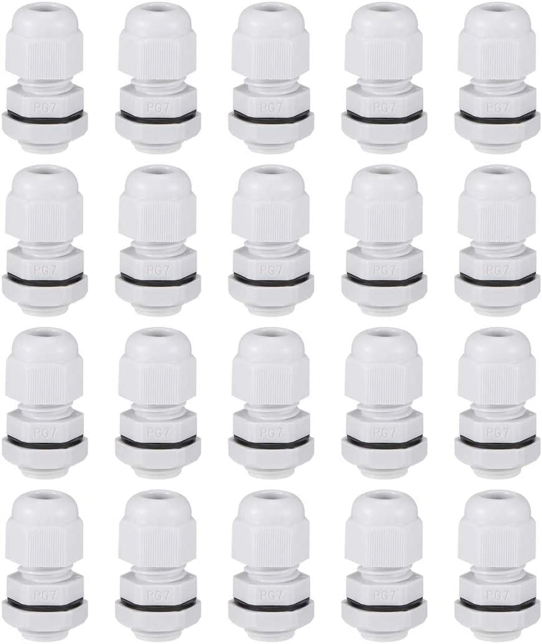 2mm-5mm PG7 Cable Gland Waterproof Cable Connectors Adjustable Cable Gland Gaskets Pack of 20 ...