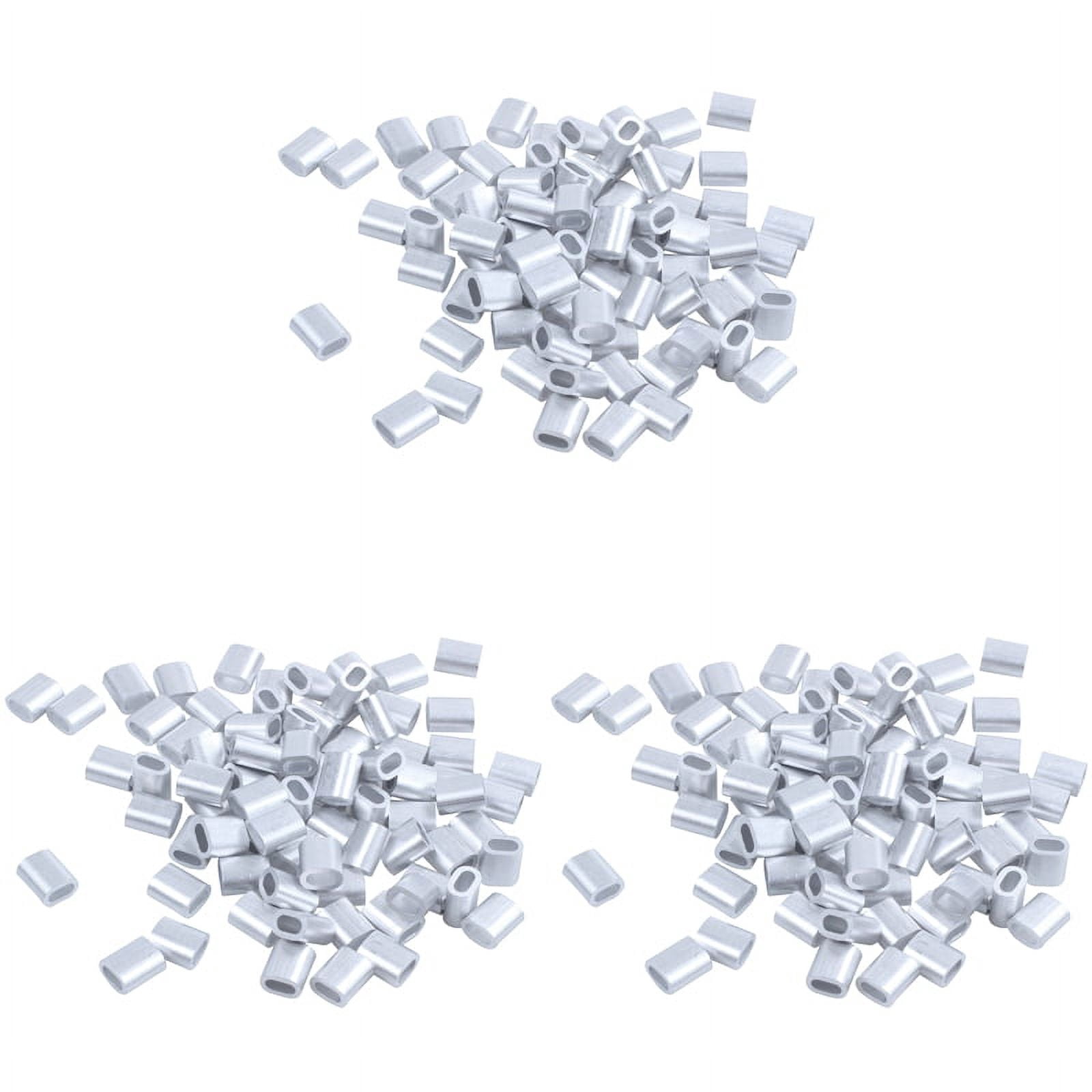 2mm Aluminum Double Hole Wire Rope Clamp Clip Sleeve 240 Pcs - Walmart ...