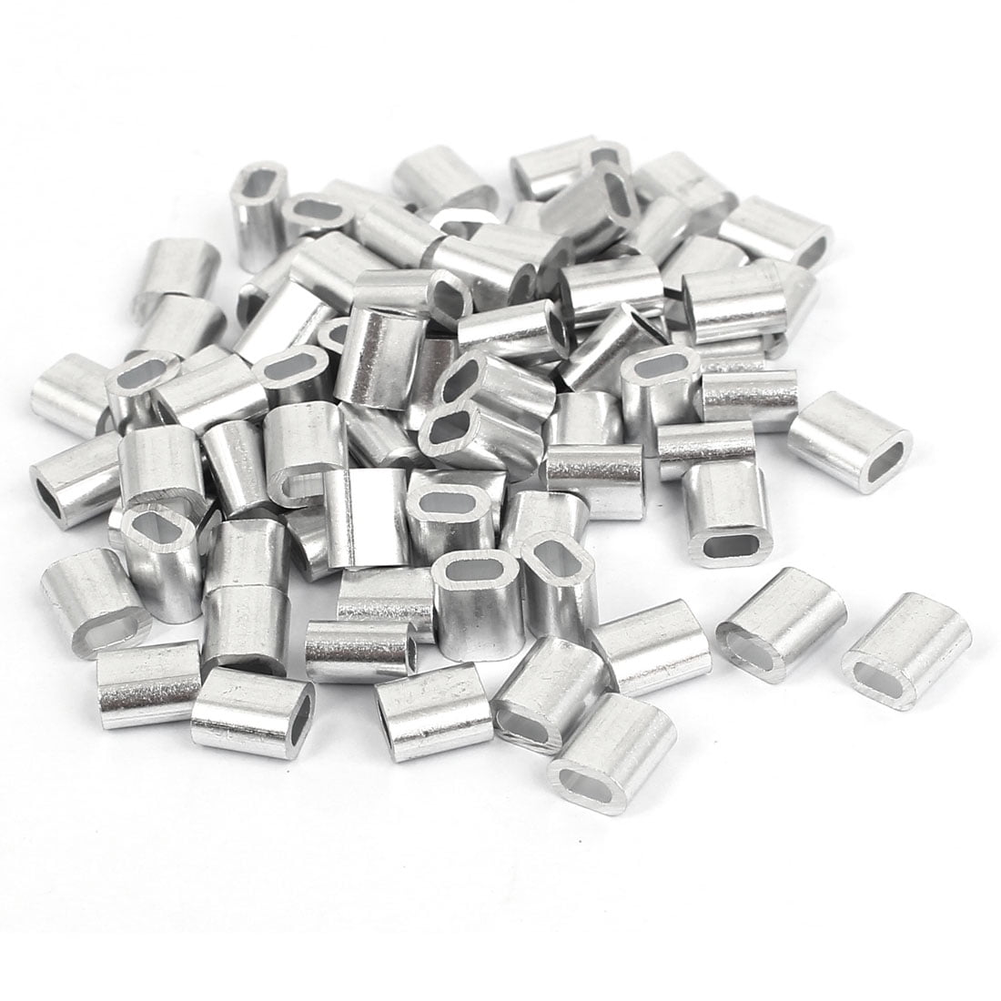 2mm Aluminum Double Hole Wire Rope Clamp Clip Sleeve 80 Pcs - Walmart.com