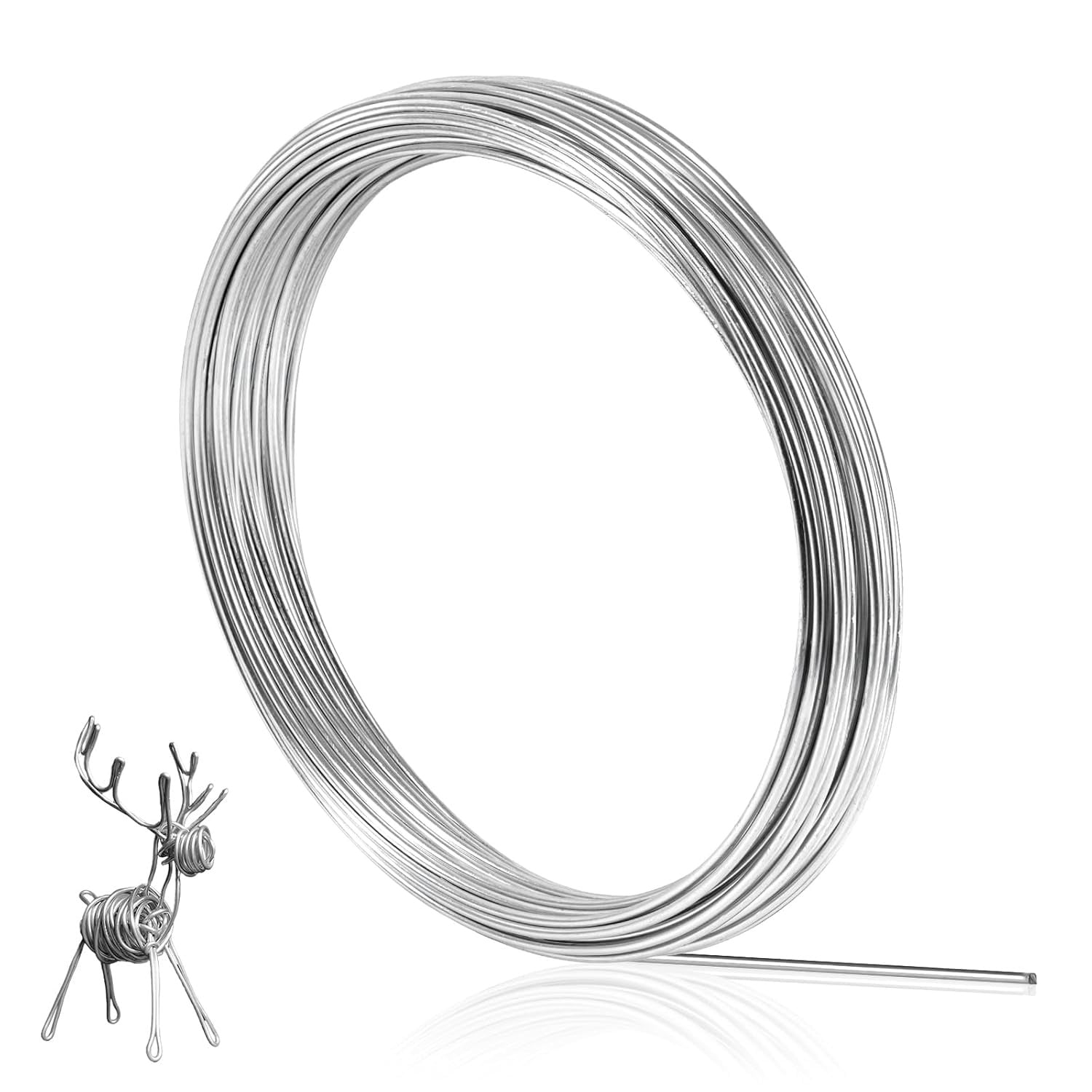 2mm Aluminum Wire, Craft Wire Bendable, 16.4Feet Metal Wire for Crafts, Thick Aluminum Wire ...