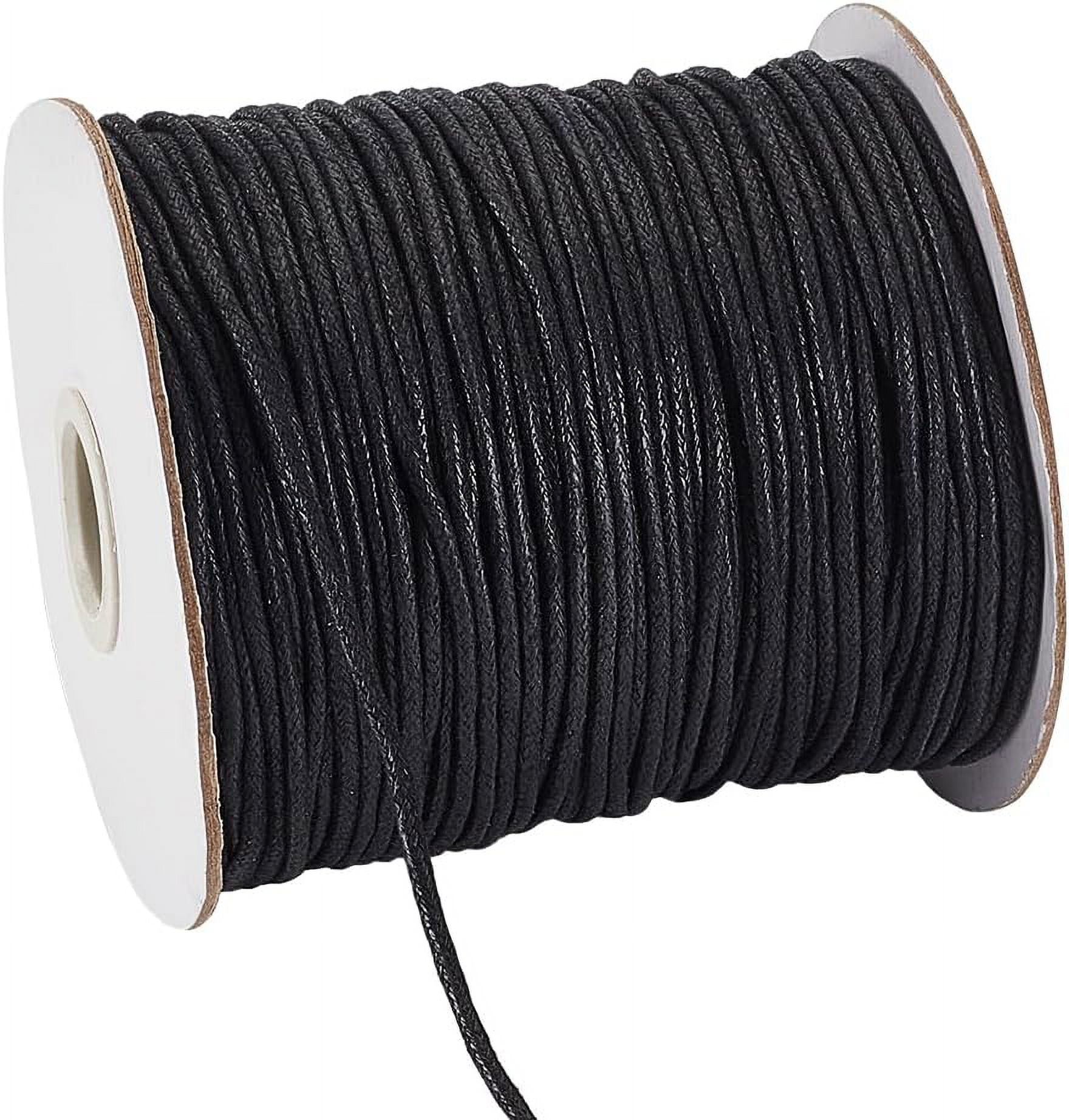 2mm Black Waxed Cord for Jewelry Making 100 Yards Waxed Cotton Cord ...