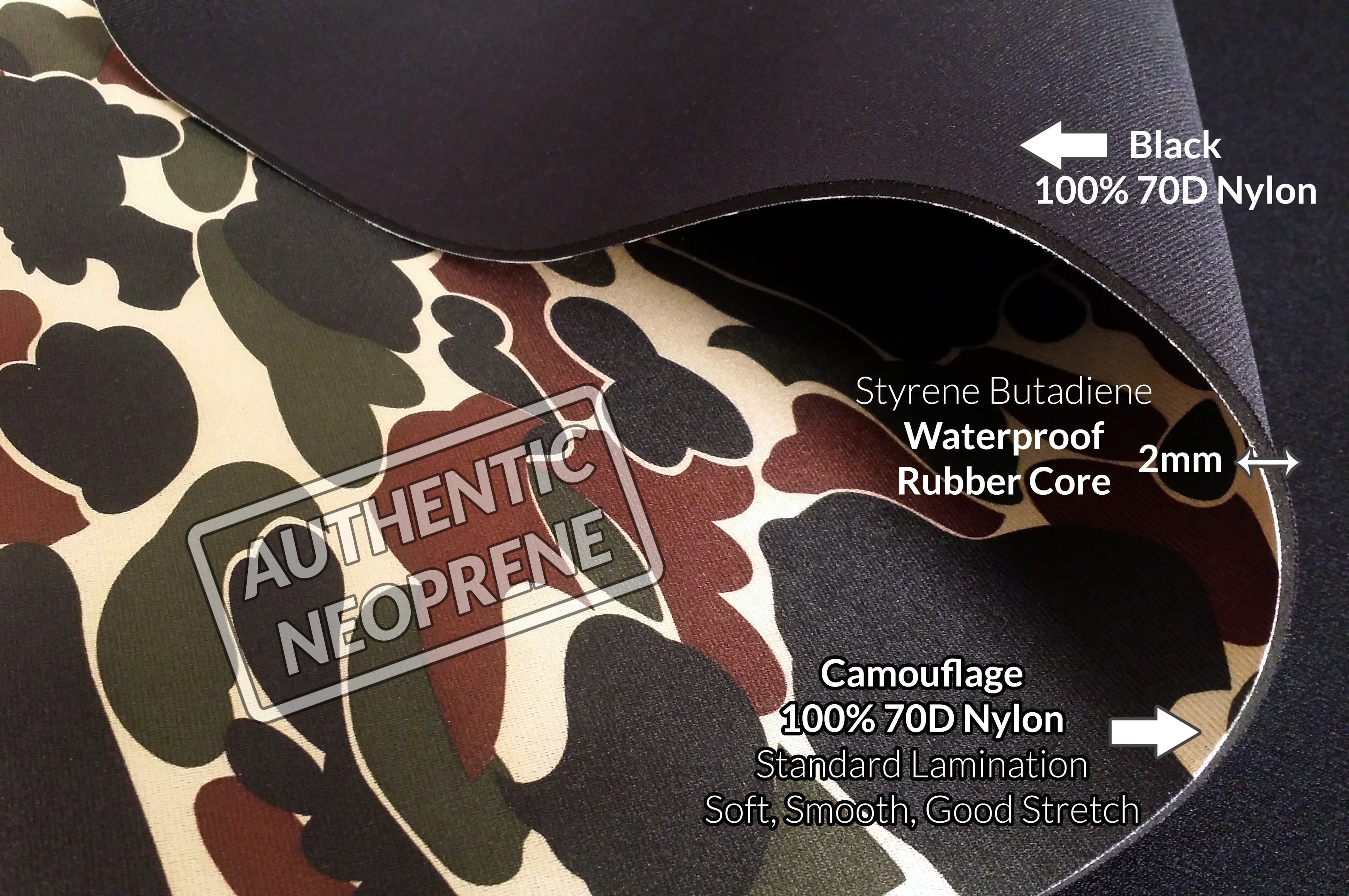 2mm Camouflage Neoprene Fabric Cloth, Scuba Wetsuit Material, Stretch ...