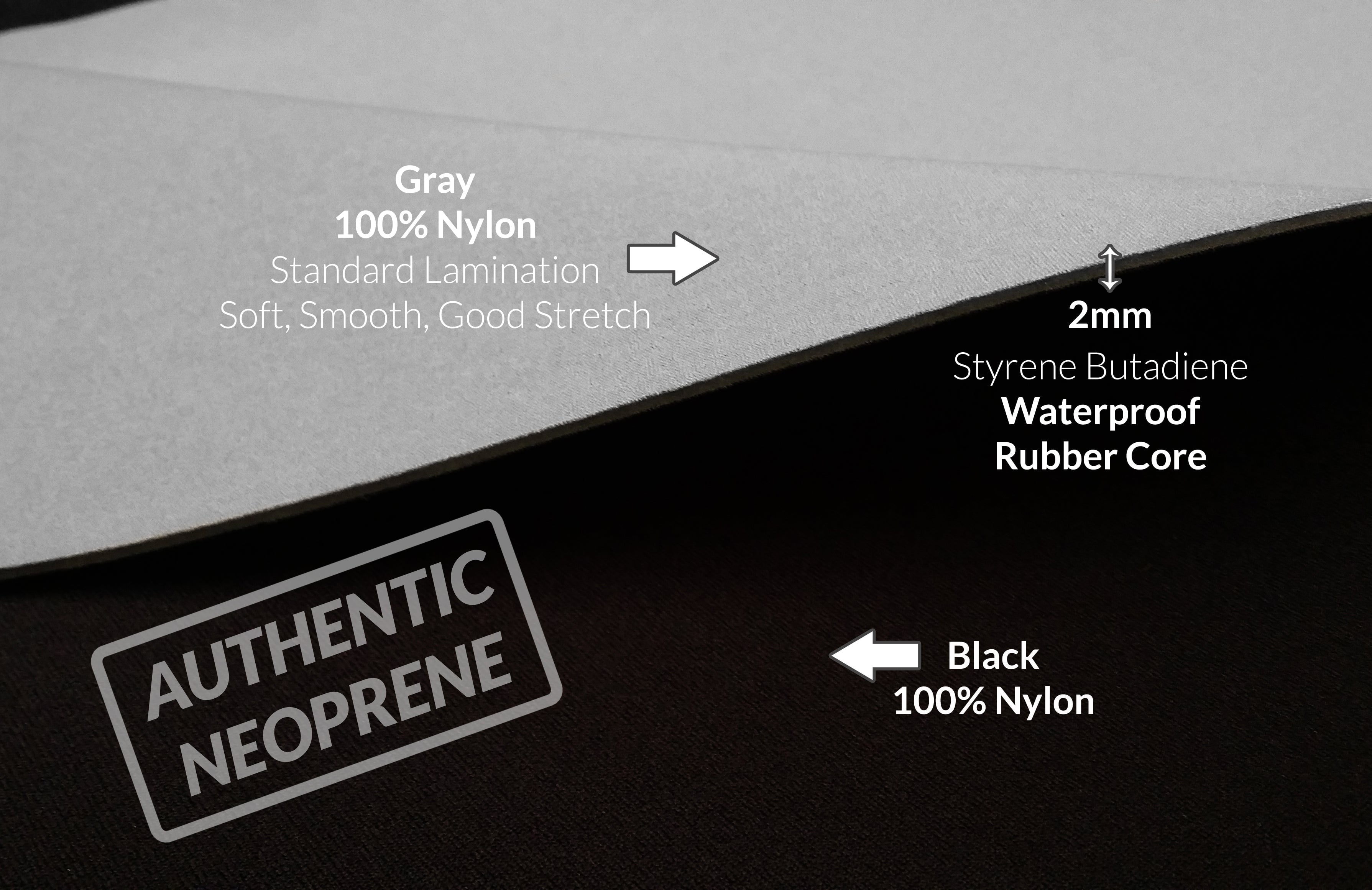 2mm Gray Neoprene Fabric Cloth, Scuba Wetsuit Material, Stretch Nylon ...