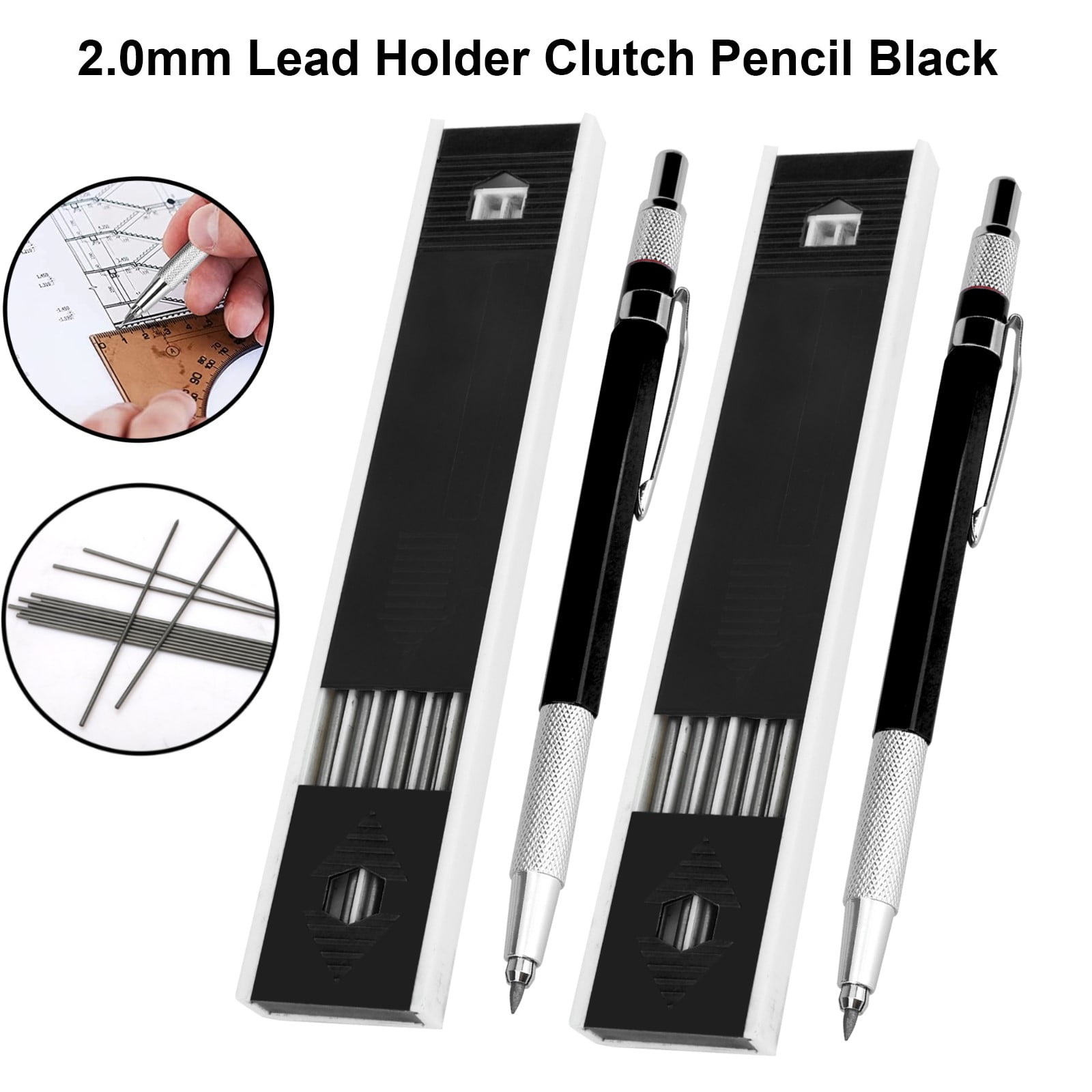 2mm Lead Holder Set, EEEkit 2 Pcs Professional Mechanical Drafting ...