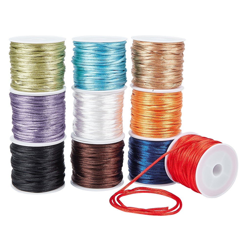 2mm Nylon Satin Silk Cords 10 Colors Satin Rattail Trim Cord Chinese ...