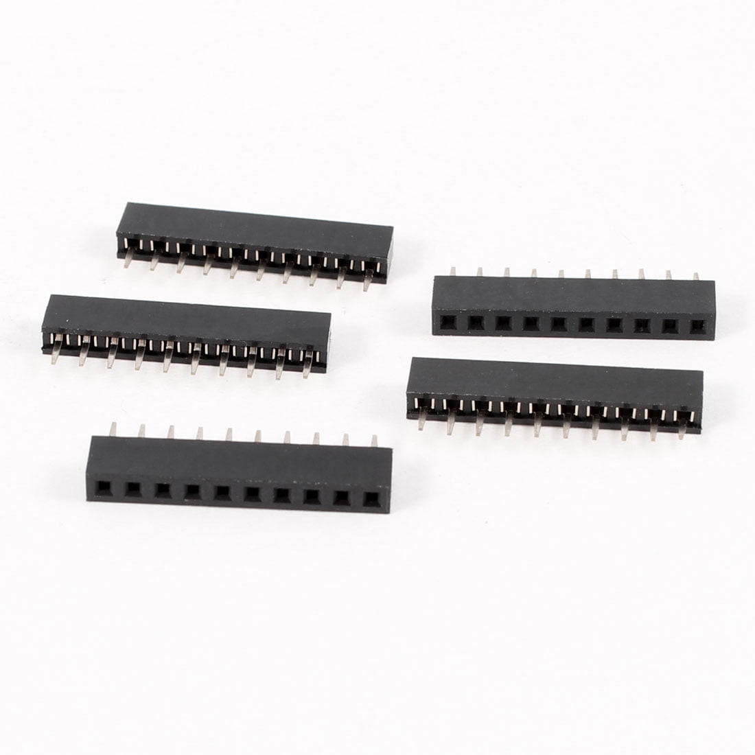 2mm Pitch 10 Pins Single Row Male Pin Header Strip Black 5Pcs - Walmart.com