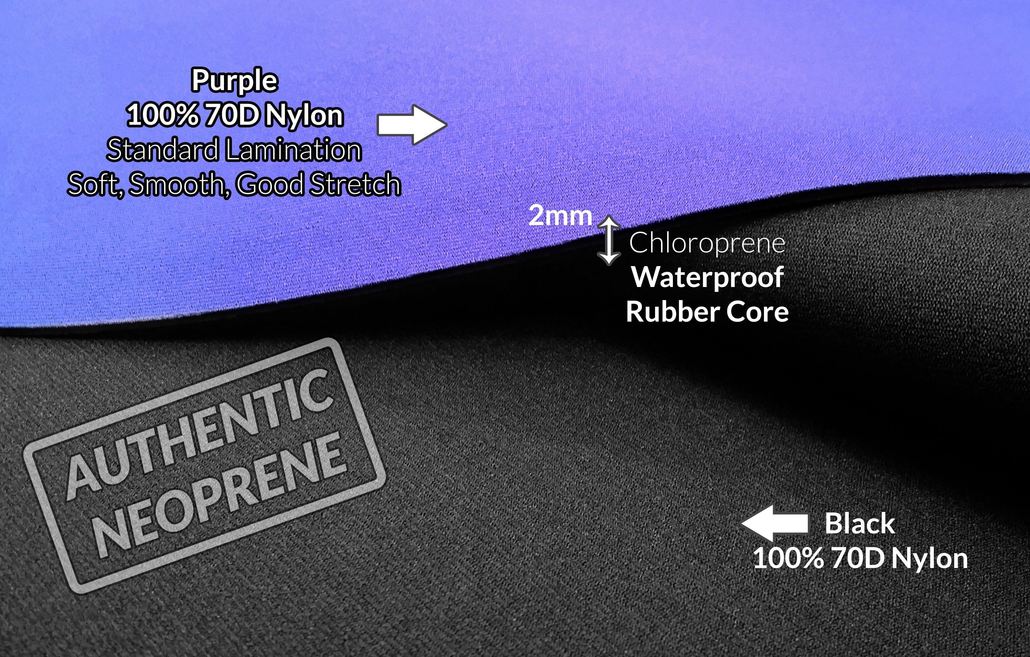 2mm Purple Neoprene Fabric Cloth, Scuba Wetsuit Material, Stretch Nylon ...