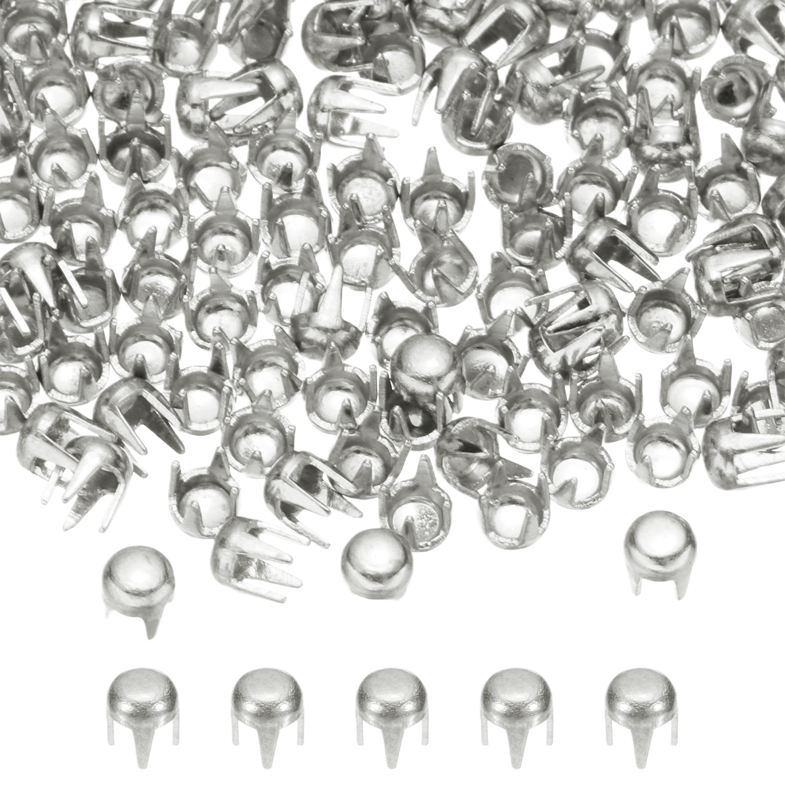 2mm Round Dome Rivet, 180 Pcs Metal 4 Claw Spike Spot Stud Punk Rock ...