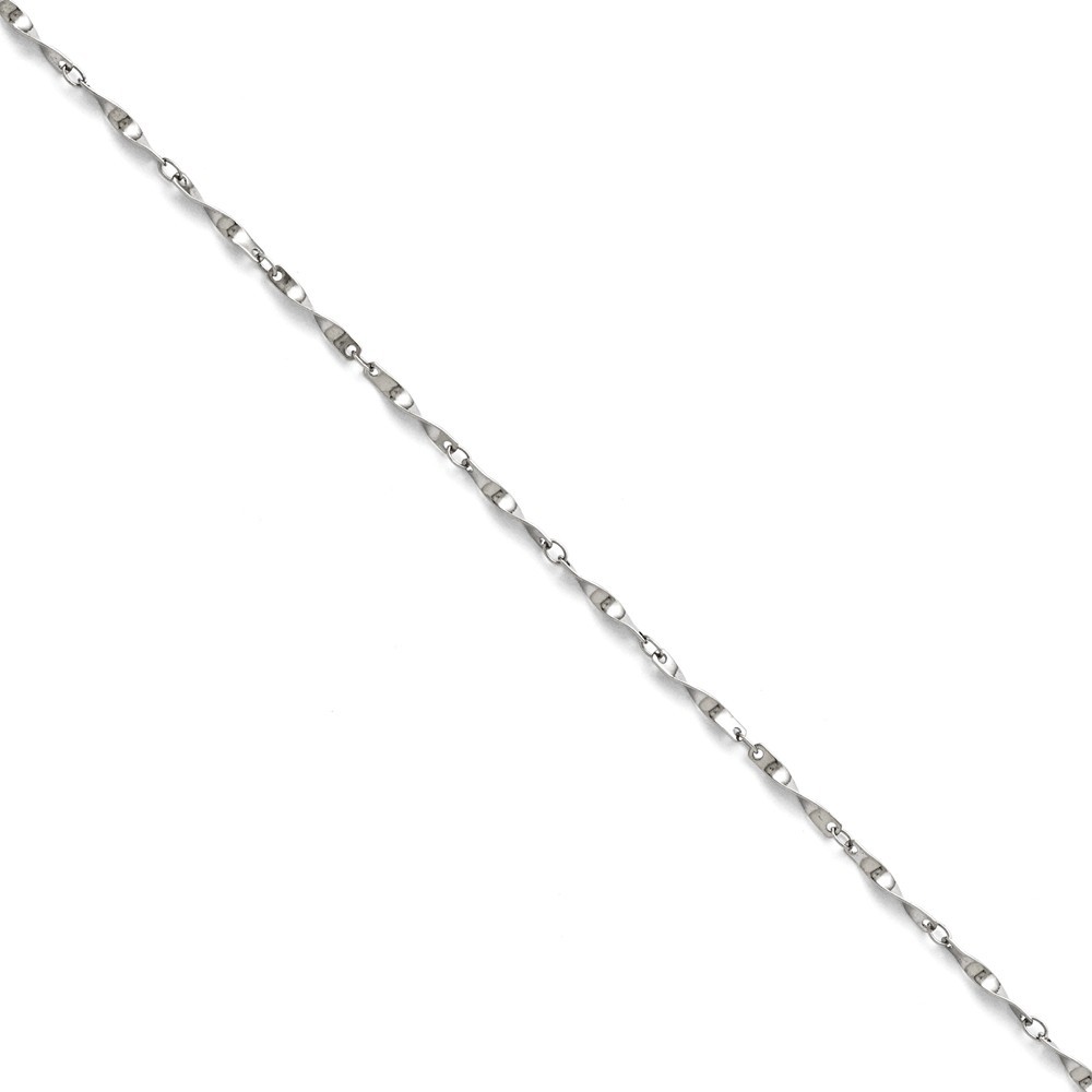 2mm Stainless Steel Polished Spiral Link Chain Necklace, 22 Inch ...