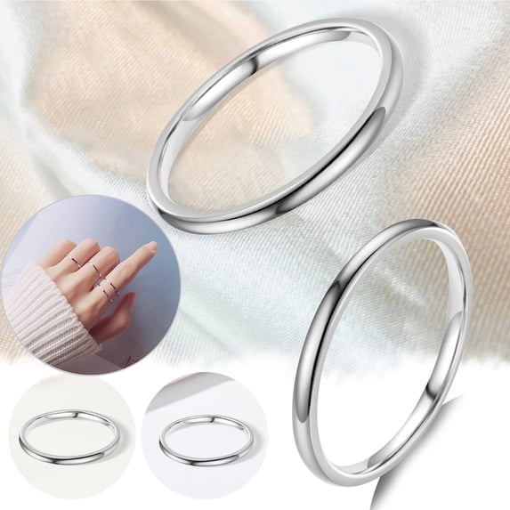 2mm Titanium Steel Plain Band Ring – Simple Comfort Fit, Minimalist ...